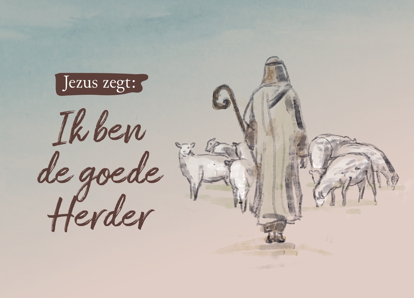 Jezus zegt : Ik ben de goede Herder - Blanco - Baaij Light Cards Websho