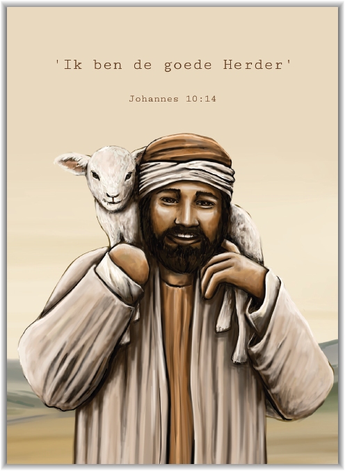 Ik ben de goede Herder - Art by Claudia - Baaij Light Cards Webshop
